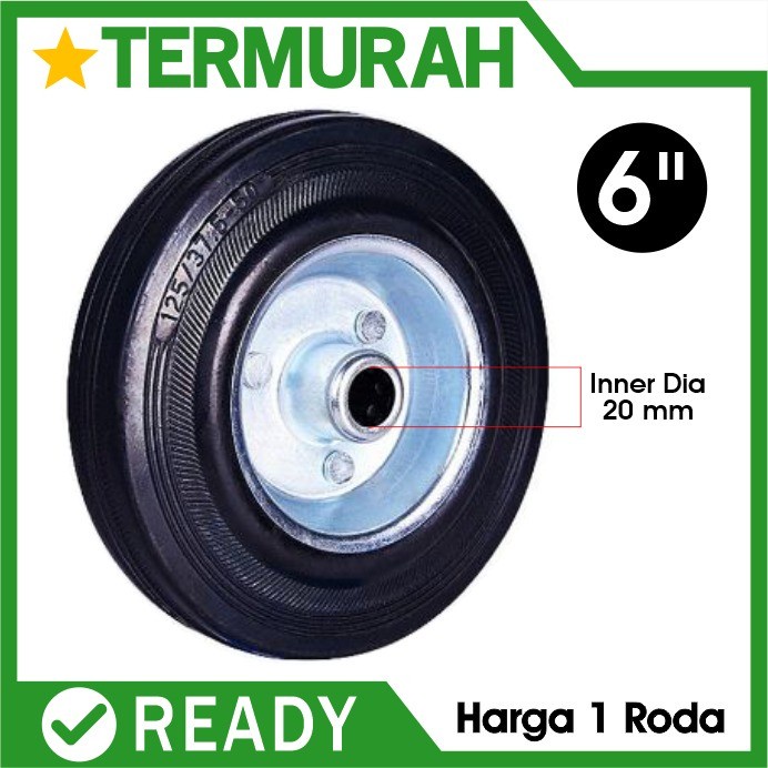 Jual Roda only karet 6 inch wheel karet 6" troli RRT Etalase trolley ...