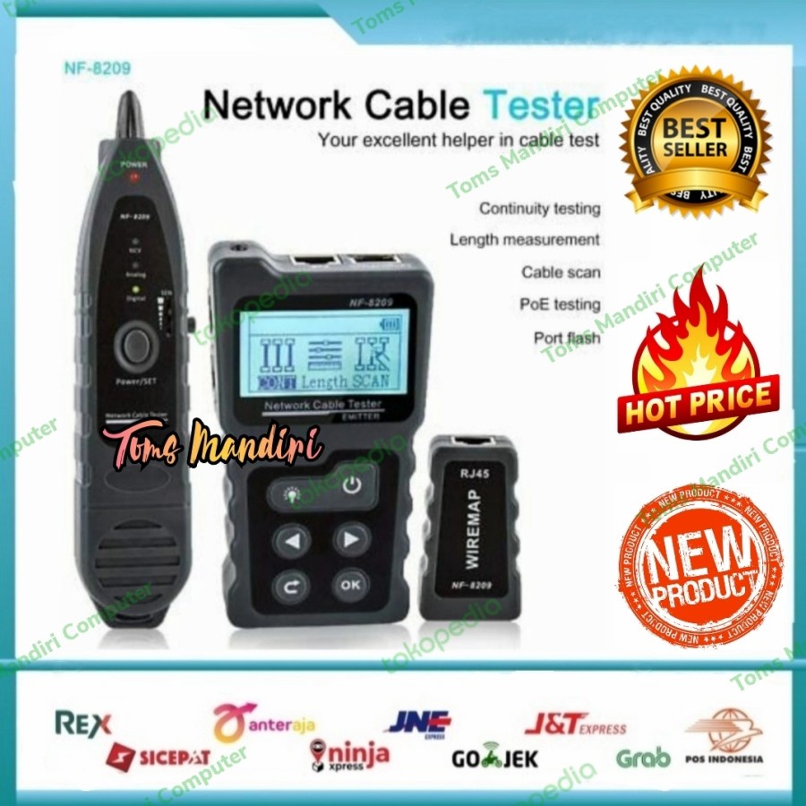 Jual Cable Tester NF-8209 Cable Tester Poe Testing for Lan Cat5/Cat6 ...