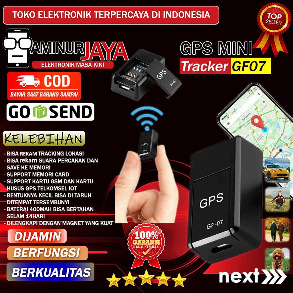 Jual GPS Tracker GF07 Alat Tracker Lokasi Jps Motor Record Suara Jarak ...