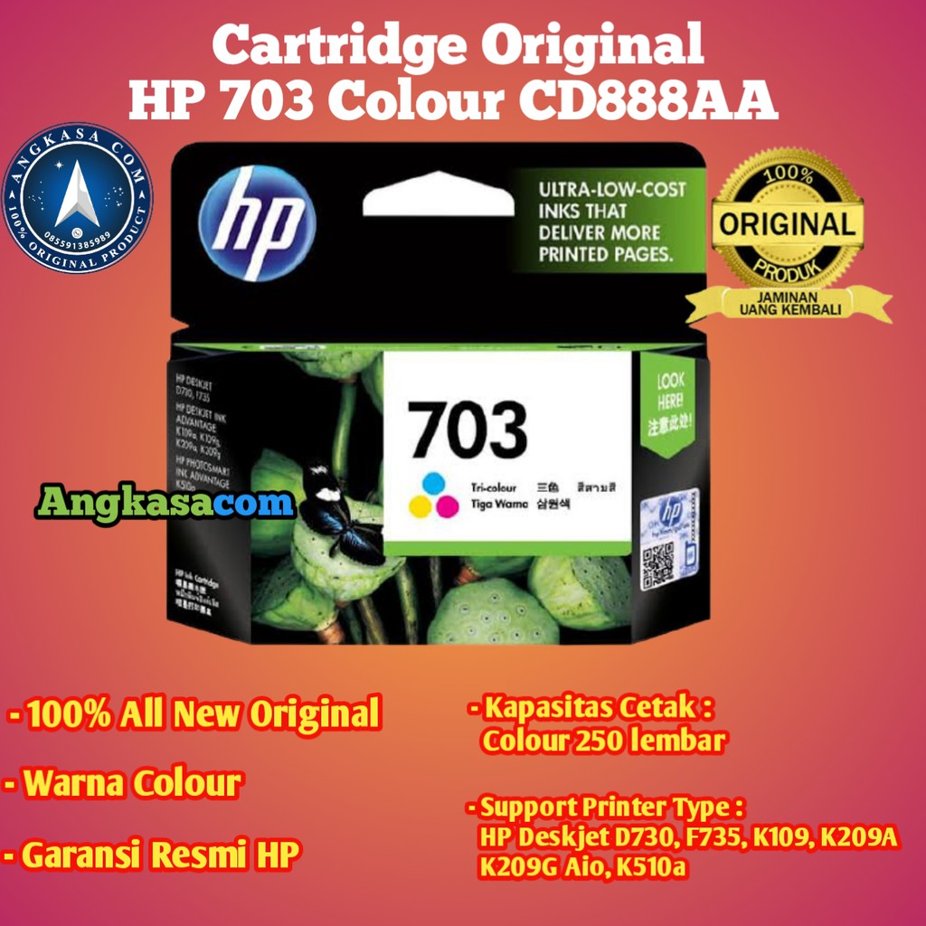 Jual TINTA HP 703 TRI COLOR ORIGINAL | Shopee Indonesia