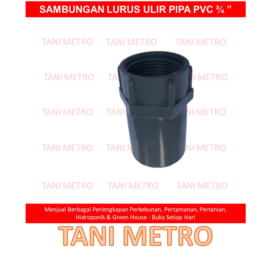 Jual Konektor Lurus Sock Faucet Female drat dalam 3/4" PVC Pipa PVC ...