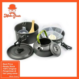 Jual Nesting Camping DS 308 Cooking Set Teflon Lengkap Pendaki Camping ...