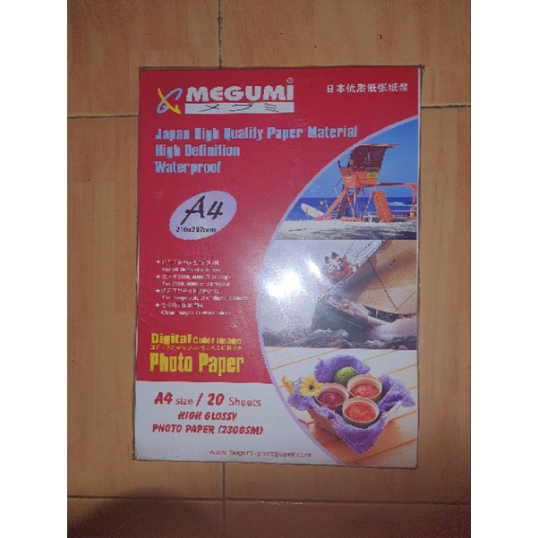 Jual Kertas Foto A4 Megumi Photo Paper isi 20 lembar (230GSM) (Harga ...