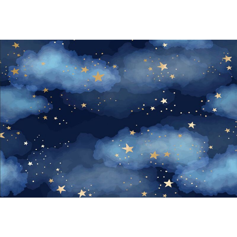 Jual Backdrop foto newborn bintang awan night sky langit biru | Shopee ...