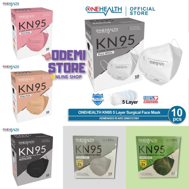 Jual ONEHEALTH MASKER KN95 5ply Masker Medis KN95 | Shopee Indonesia