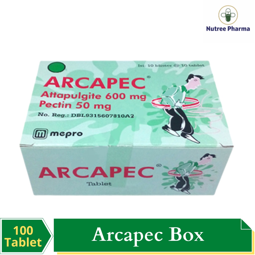 Jual Arcapec Box isi 100 Tablet | Attapulgite Pectin | Shopee Indonesia