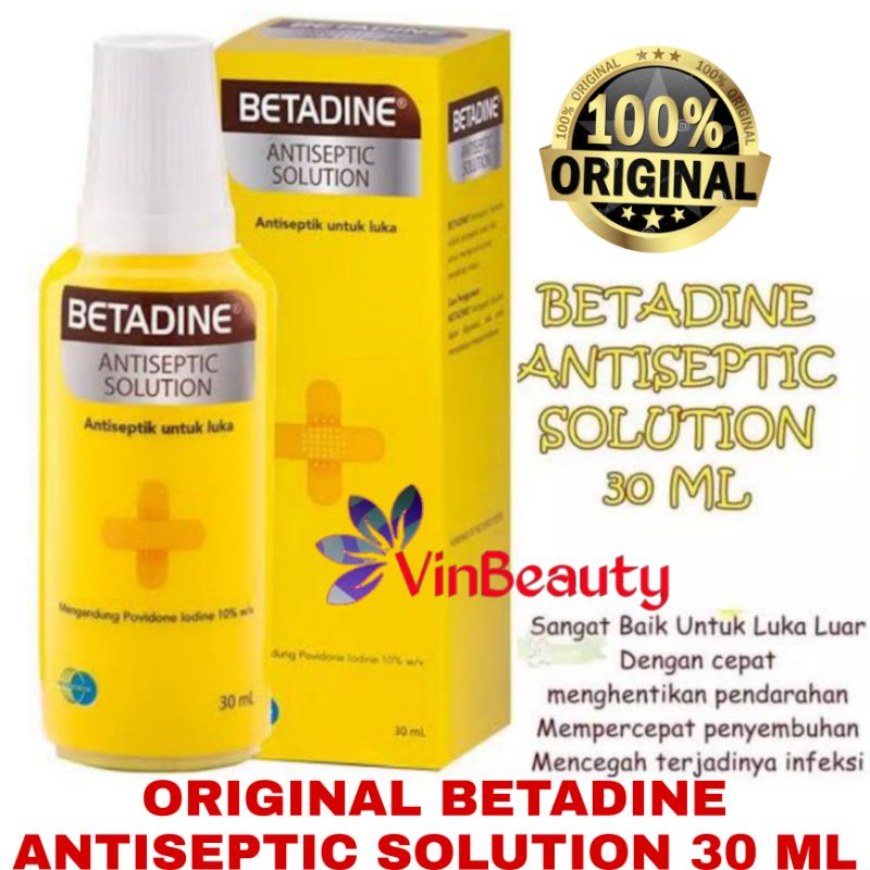 Jual ORIGINAL BETADINE ANTISEPTIC SOLUTION 30 ML / ANTISEPTIK UNTUK ...