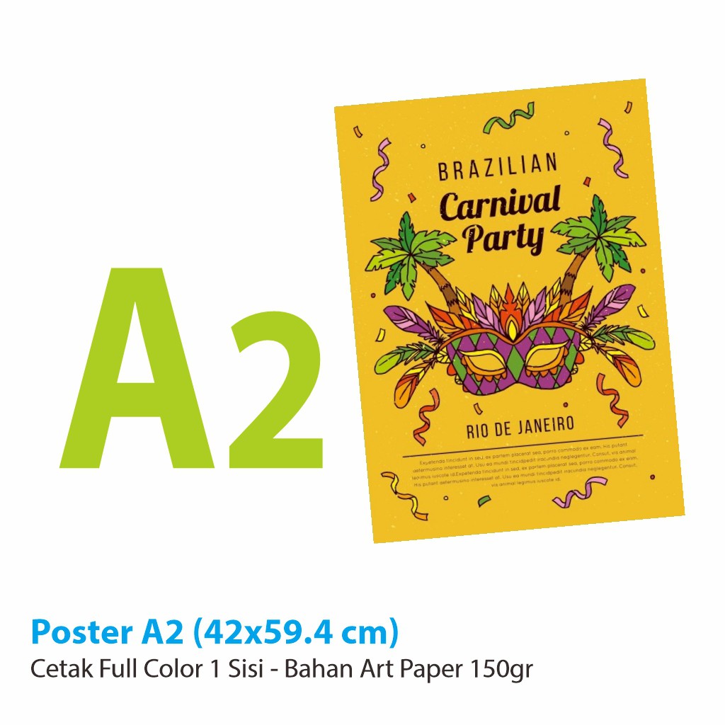 Jual Poster A2 (42x59.4 cm) Full Color 1 Sisi Art Paper 150gr | Shopee ...