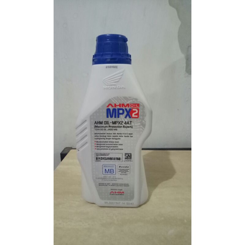 Jual AHM OIL MPX 2 800ML 10W-30 API SL OLI MATIC MPX2 ORIGINAL | Shopee ...