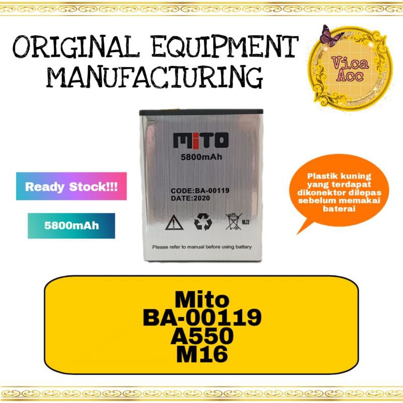 Jual Baterai battery batre mito BA000119 A550 M16 BA-00119 | Shopee Indonesia