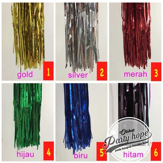 Jual tirai foil / tirai rumbai / foil curtain / backdrop foil / tirai ...
