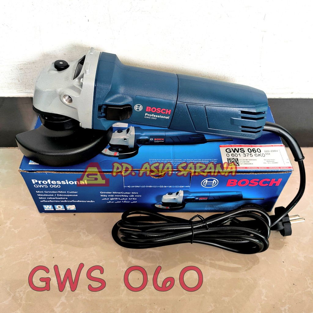 Jual Mesin Gerinda Tangan 4" GWS 060 Bosch / Angle Grinder 4 Inch ...