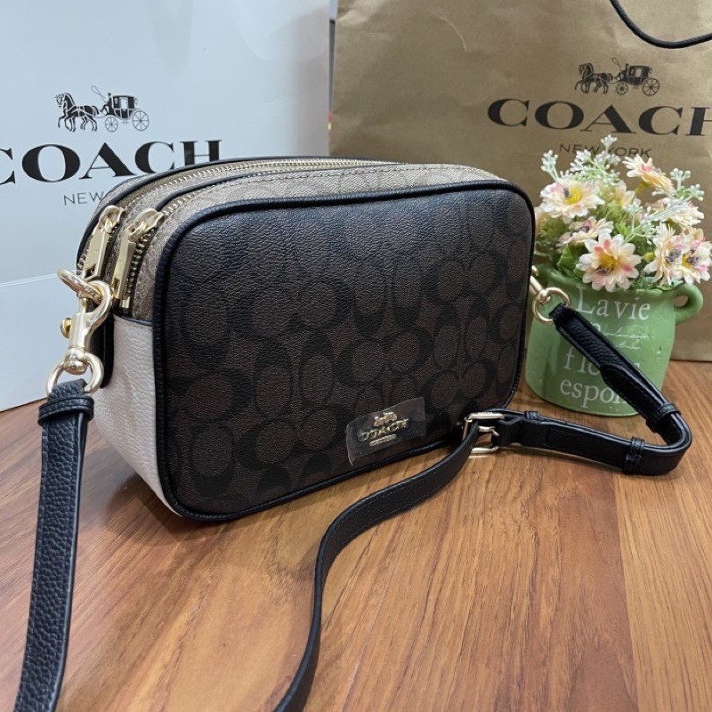 Jual Jes Crossbody In Blocked Signature Canvas Camera Bag | Shopee Indonesia