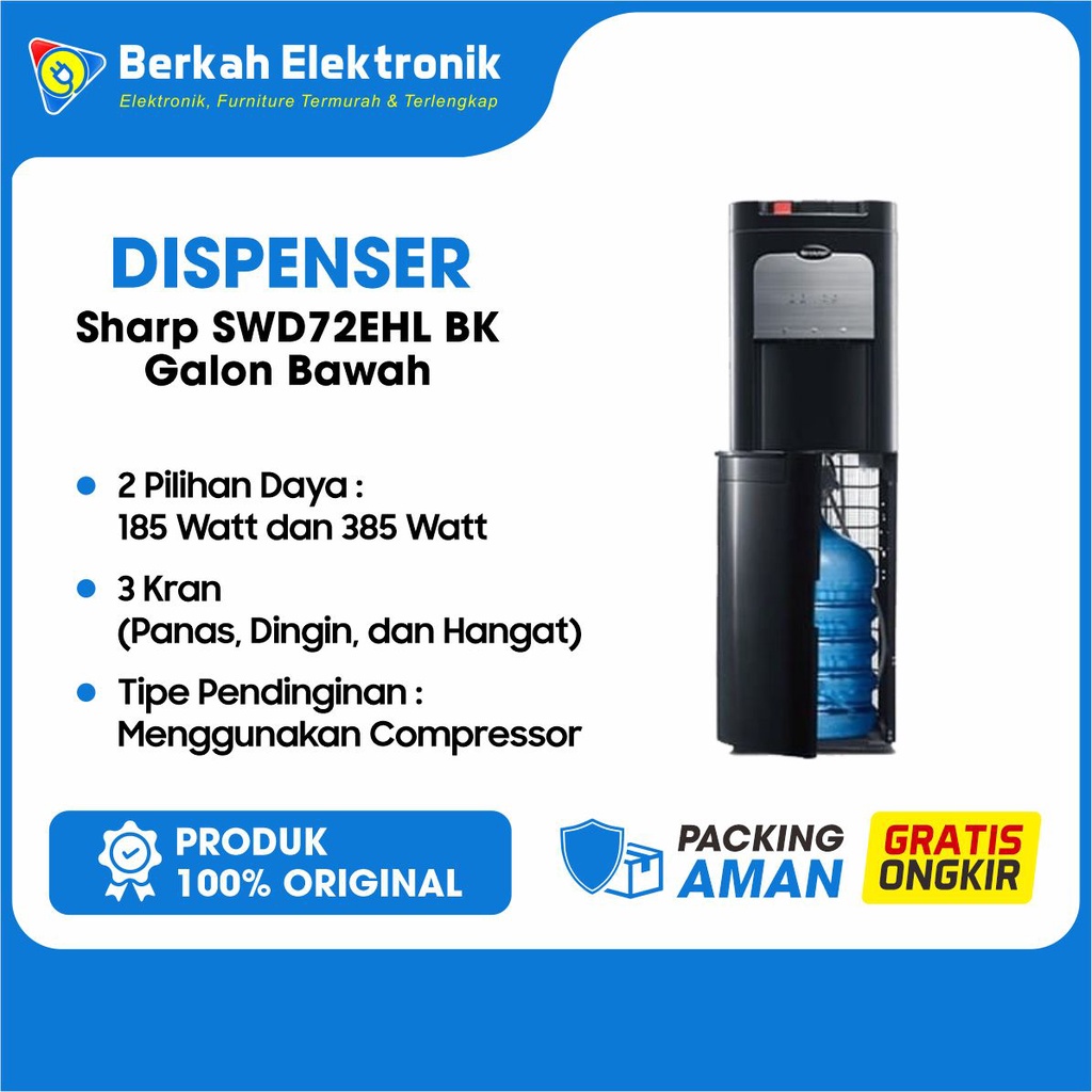 Jual Sharp Water Dispenser SWD-72EHL Dispenser Air Galon Bawah SWD72EHL | Shopee Indonesia