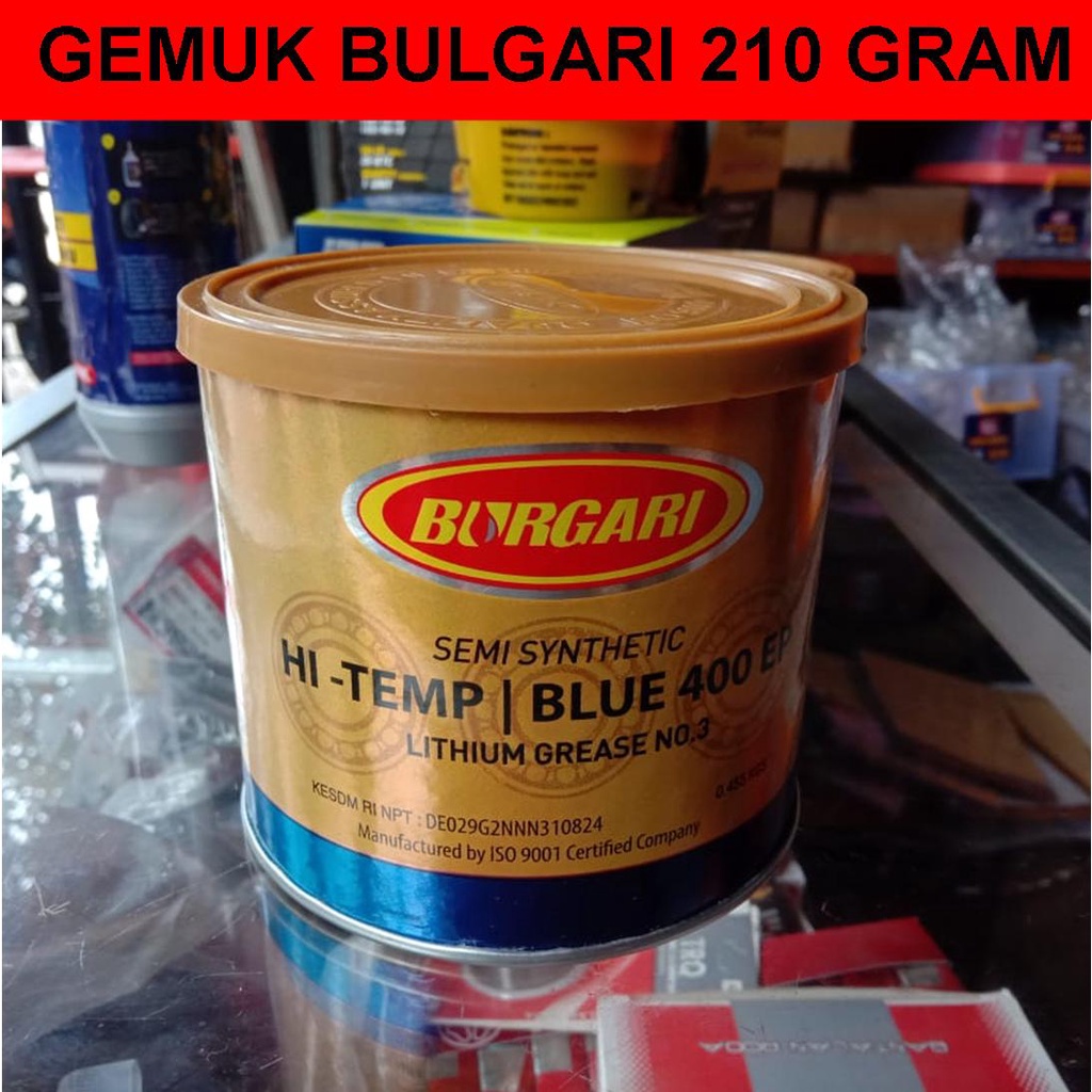 Jual Gemuk Bulgari Semi Synthetic HI-TEMP 400 EP - Burgari Lithium Blue ...