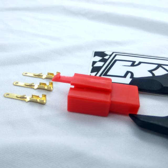 Socket 3 Pin Male Kecil dan Skun Tembaga untuk Lampu Depan Motor dan ...