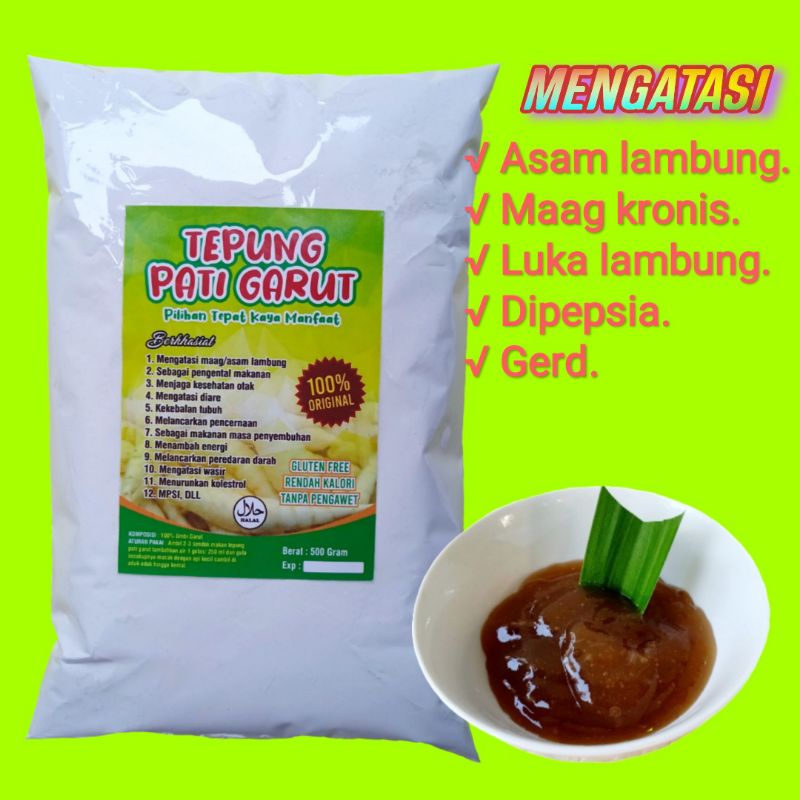 Jual Tepung Garut Pati Garut Original 500 Gram Obat Maag Asam Lambung ...