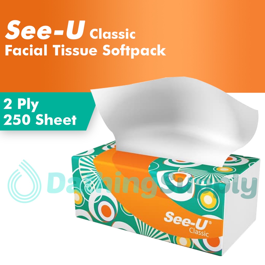 Jual Tissue SEE-U Facial Classic 250 Sheet TERMURAH / Tissu Muka See U Soft Pack 250 Lembar ...