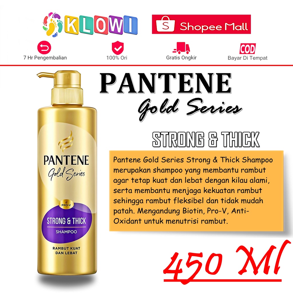 Jual Pantene Shampoo Gold Series Strong & Thick 450Ml | Shopee Indonesia