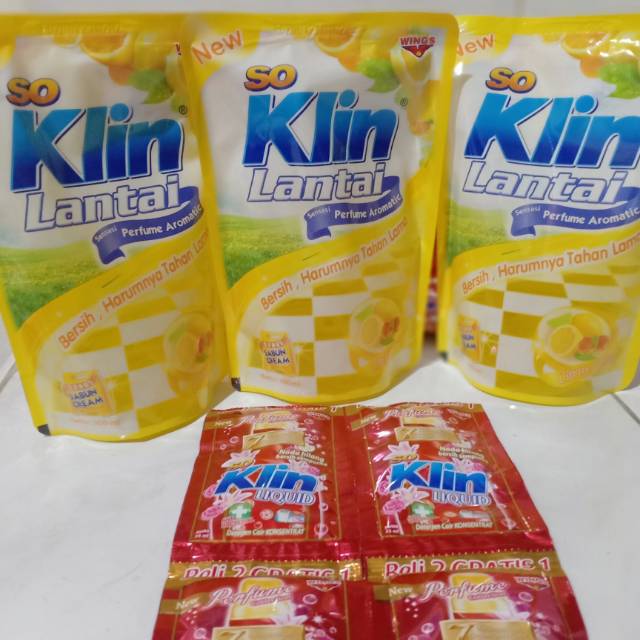 Jual So Klin lantai pouch 400 ml warna kuning | Shopee Indonesia