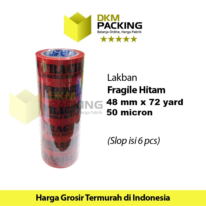Jual Lakban FRAGILE Hitam 48mm JANGAN DIBANTING HANDLE WITH CARE ...