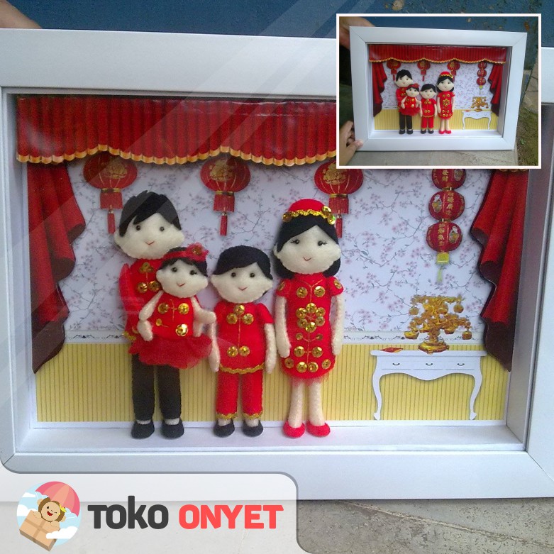 Jual Boneka Figur Frame - Frame 3D Boneka Keluarga - Boneka Flanel ...