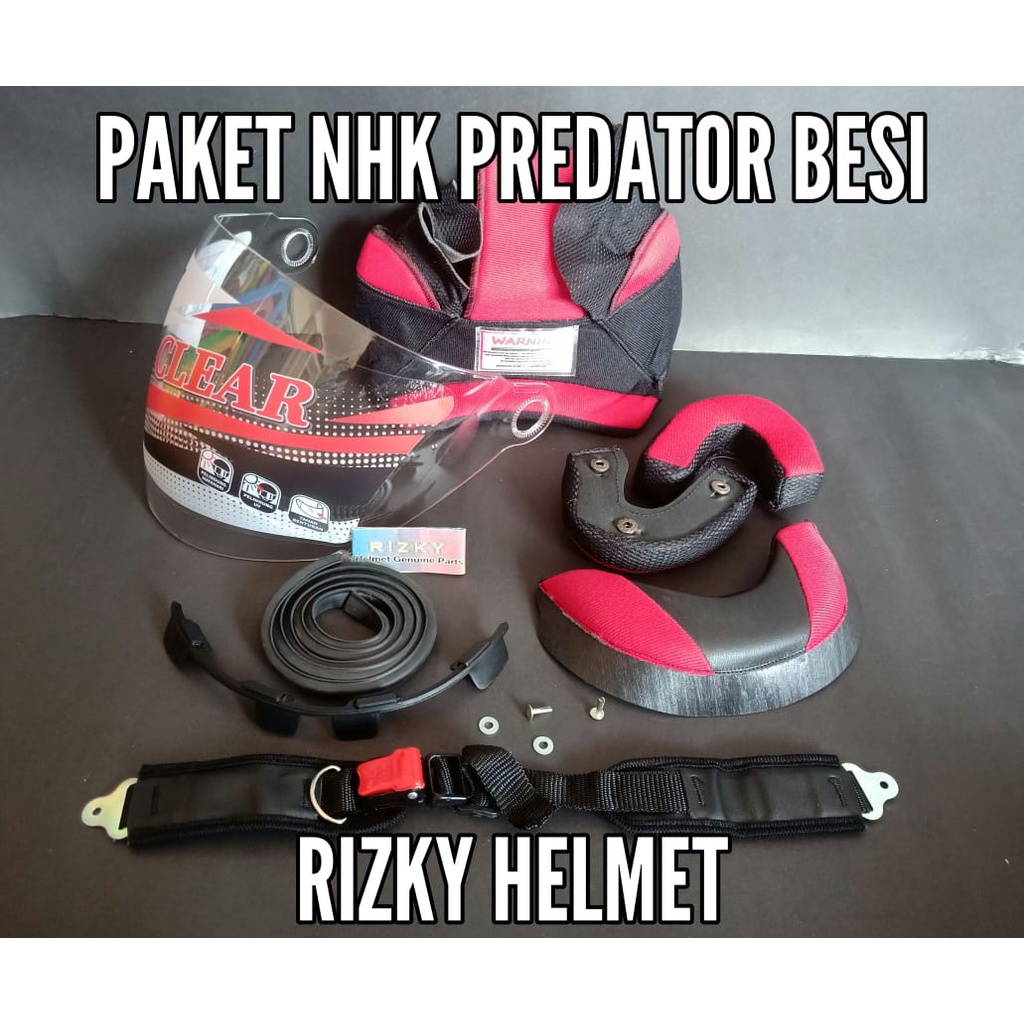 Jual PAKET NHK Predator Besi, Busa helm NHK PREDATOR Kancing Besi ...