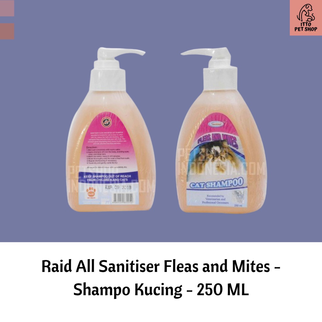 Jual Raid All Sanitiser Fleas and Mites - Shampo Kucing - 250 ML ...