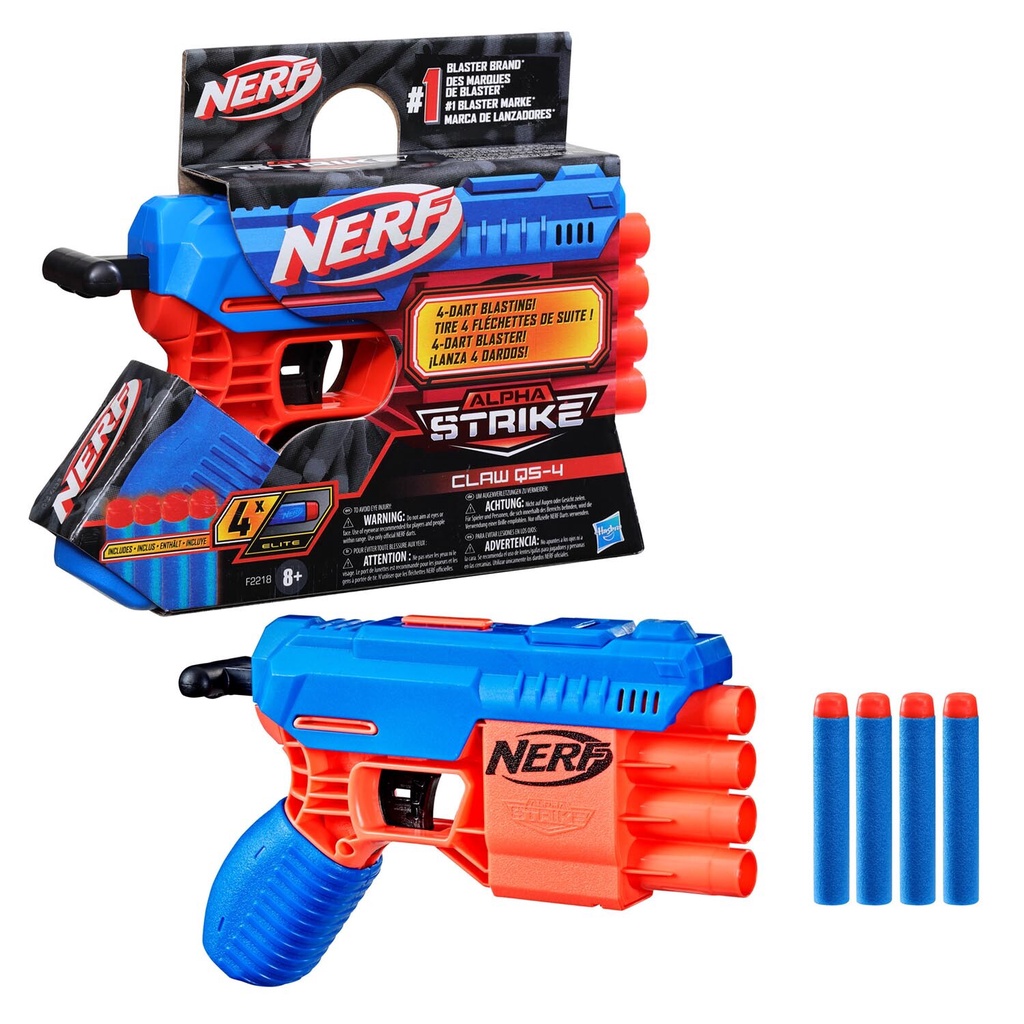 Jual Nerf Alpha Strike Claw QS 4 Darts Blaster Gun Original Hasbro ...