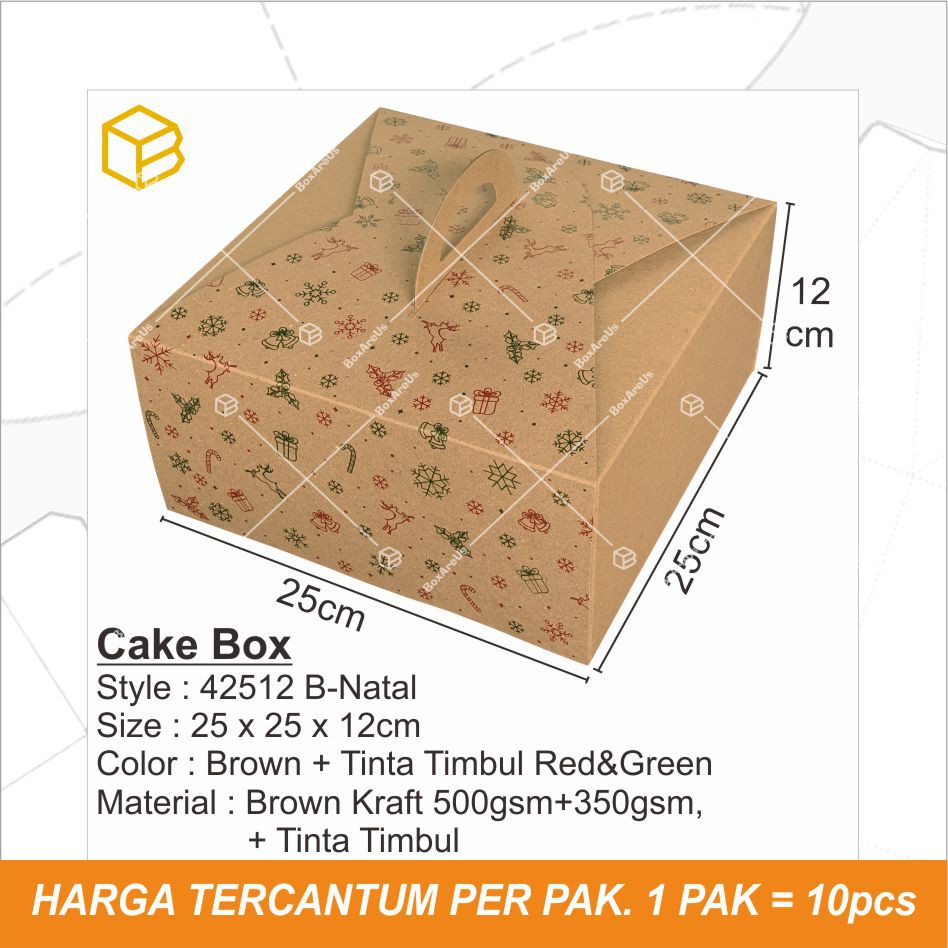 Jual Box Kue Cake Packaging Natal Christmas Hampers Kemasan Kotak Dus ...