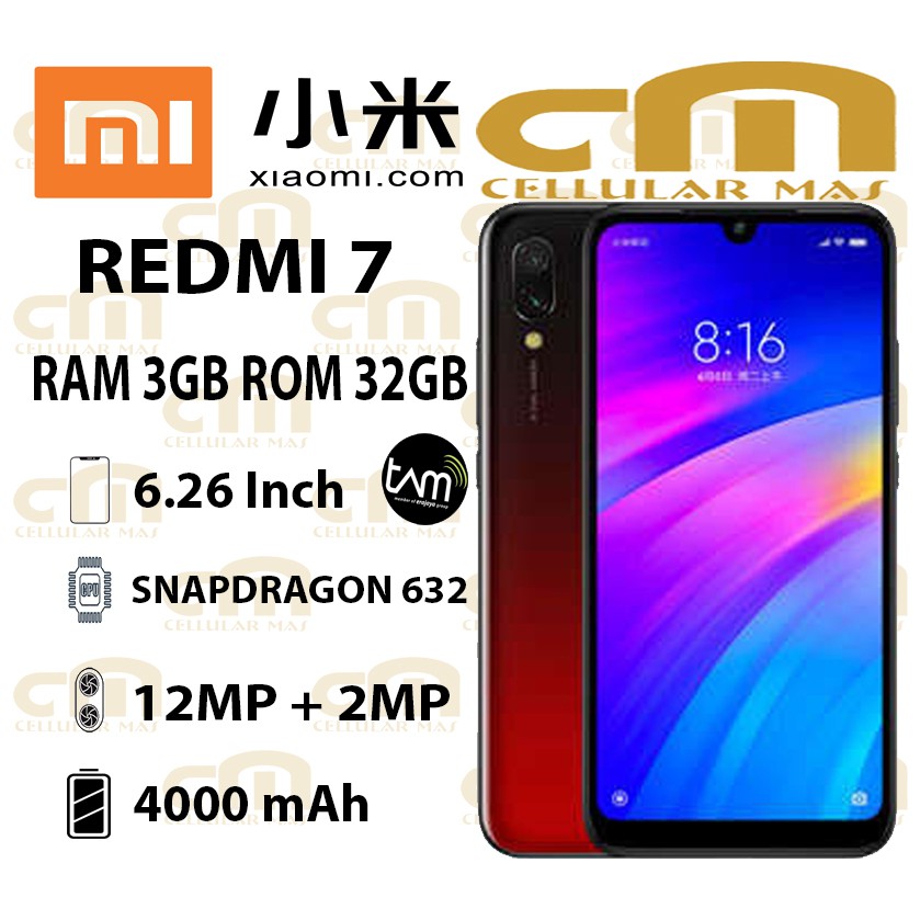 Jual Xiaomi Redmi 7 3/32 RAM 3GB ROM 32GB GARANSI RESMI TAM | Shopee ...