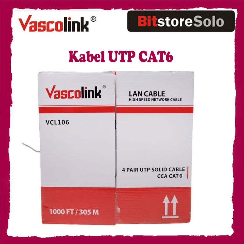 Jual Kabel LAN UTP Cat6 Vascolink 1 roll 305 Meter | Shopee Indonesia
