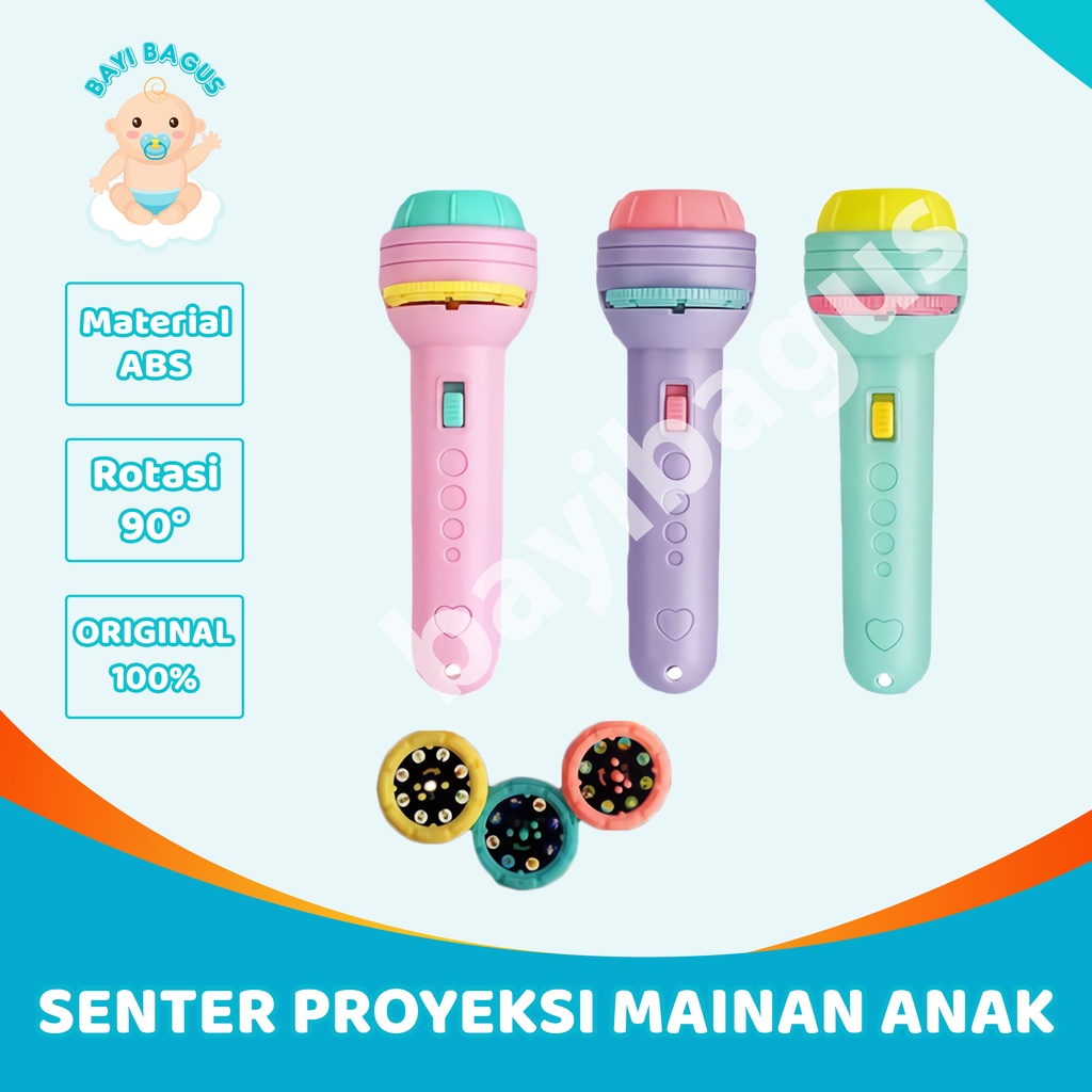 Jual Senter Proyeksi Mainan Edukasi Anak Mainan Lampu Proyektor Belajar ...