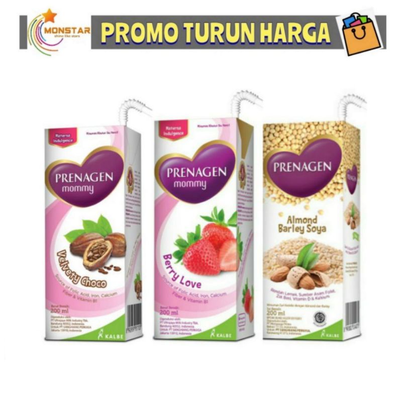 Jual Prenagen Mommy UHT Chocolate / Almond Soya / Berry Love 200ml | Shopee Indonesia