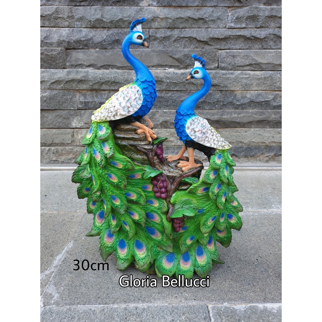 Jual patung pajangan burung merak miniatur peacock taman kolam | Shopee ...