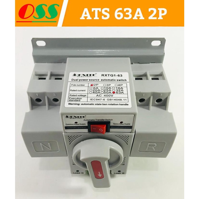 Jual Nay / Ats Auto Transfer Switch Ats 63A 2P 2 Pole Untuk Otomatis Genset | Shopee Indonesia
