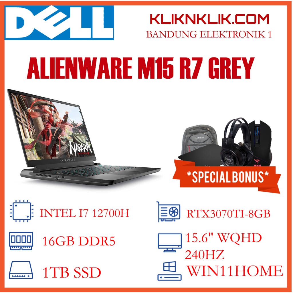 Jual LAPTOP GAMING ALIENWARE M15 R7 INTEL I7 12700H 16GB 32GB 1TB 2TB ...