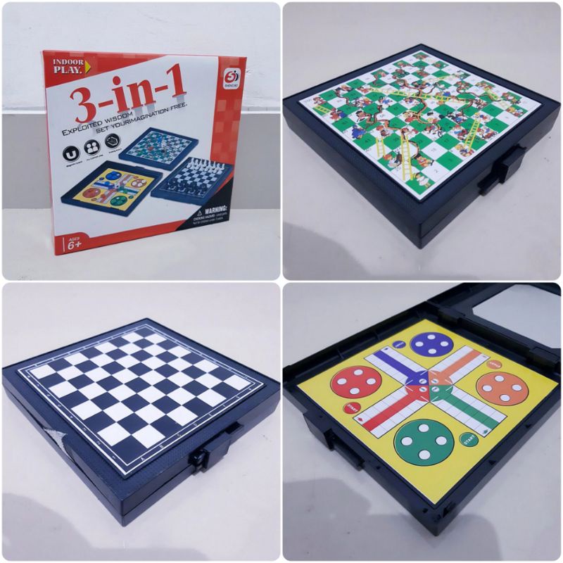 Jual Magnetic Board Game 3in1 Ludo Ular Tangga Catur - Mainan Family ...