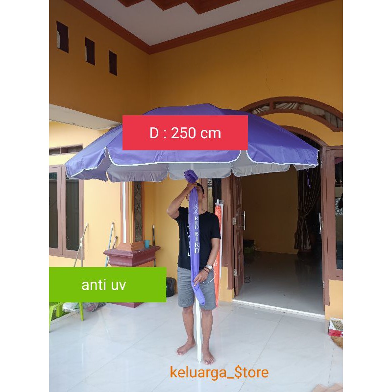 Jual payung tenda 48" / payung pantai lapis silver / payung lapak red ...