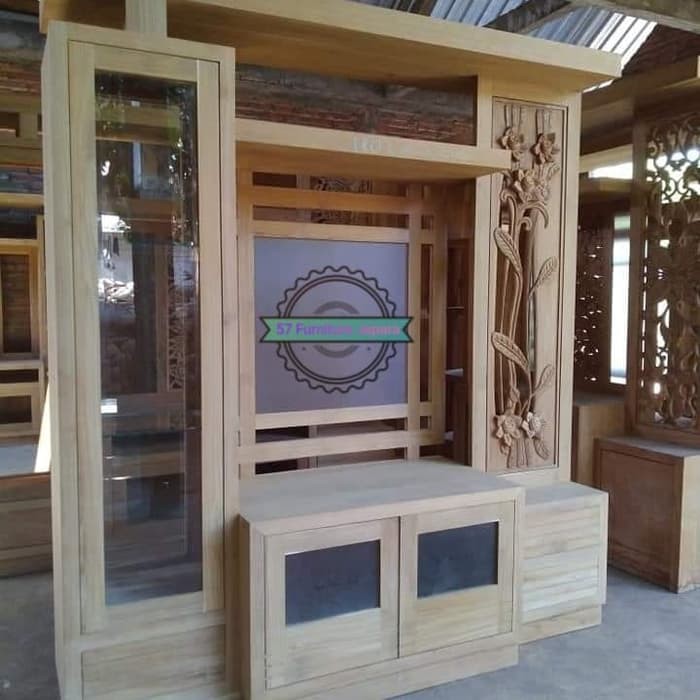 Jual Bivet jati pemisah ruangan mentahan - lemari rak hias model ...