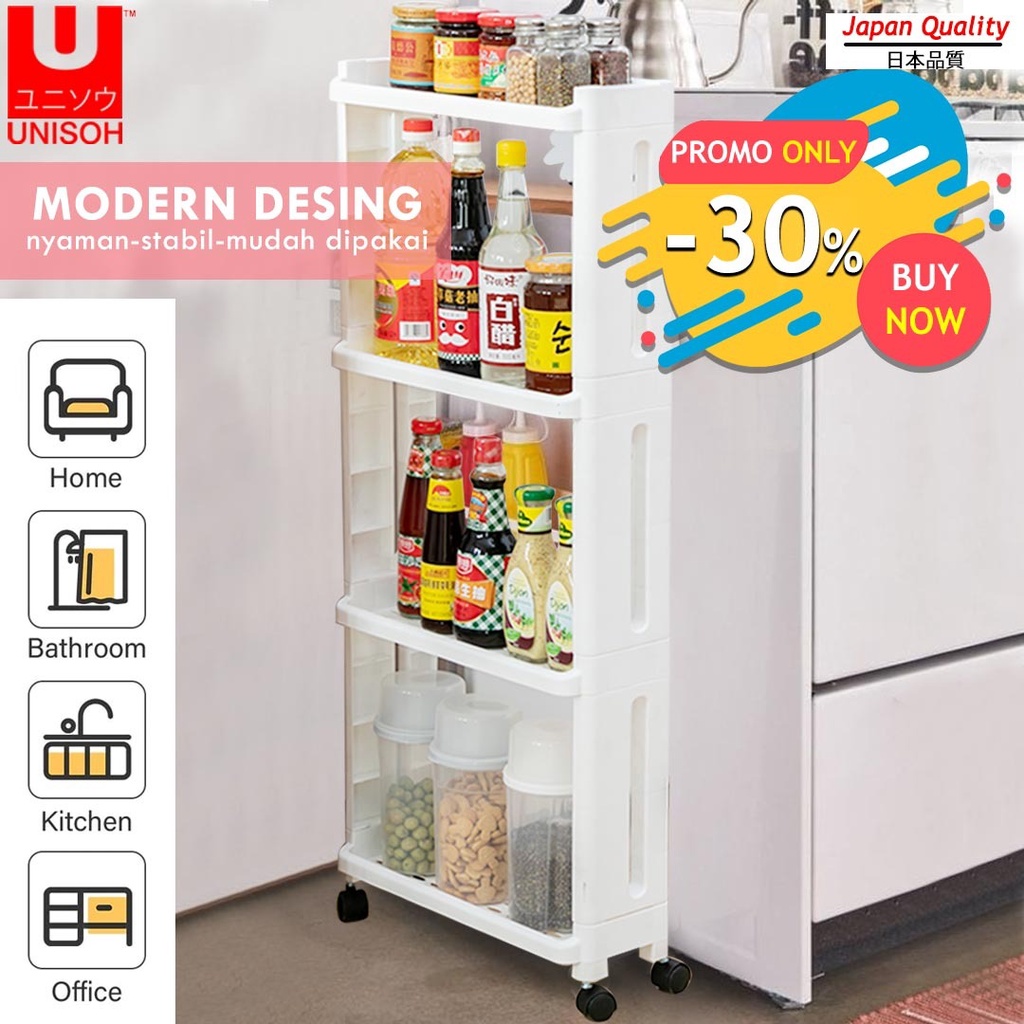 UNISOH Rak Roda 4 Susun Rak Serbaguna Slim Design | Shopee Indonesia