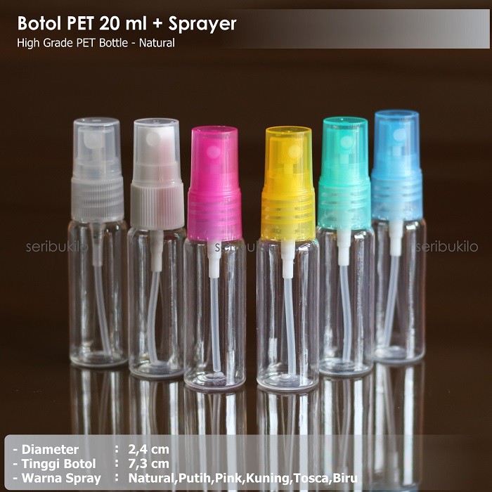 Jual Botol Spray 20 ml / Botol Spray Plastik 20 ml - Sprayer Warna ...