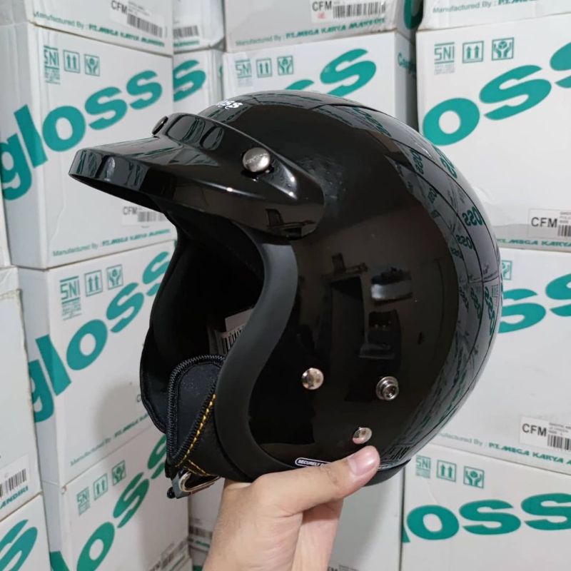 Jual HELM CARGLOSS ORIGINAL BLACK GLOSS HELM CARGLOSS HITAM GLOSS ...