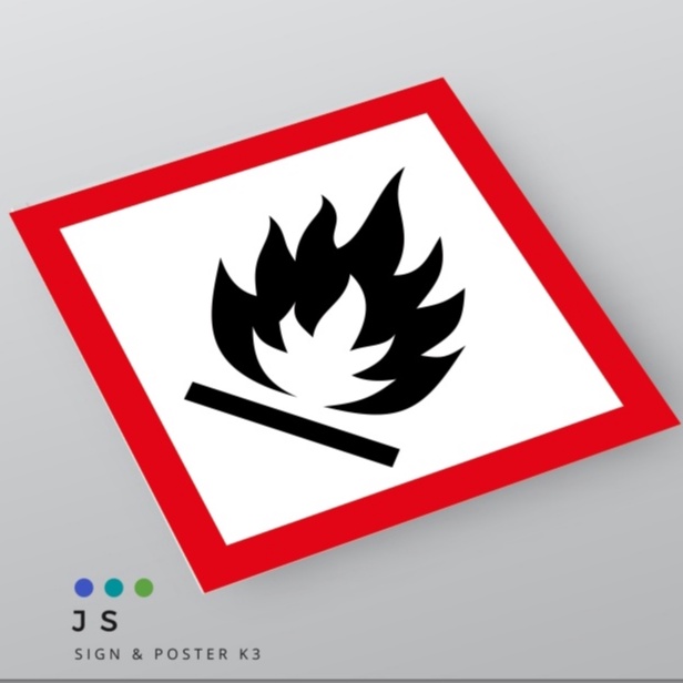 Jual STICKER LABEL MATERIAL B3 - MUDAH TERBAKAR | Shopee Indonesia