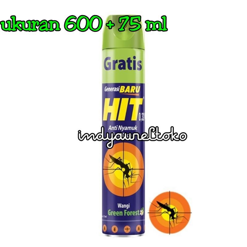 Jual Hit Aerosol GREEN FOREST Semprot Obat Nyamuk 600 ml +75ml | Shopee ...