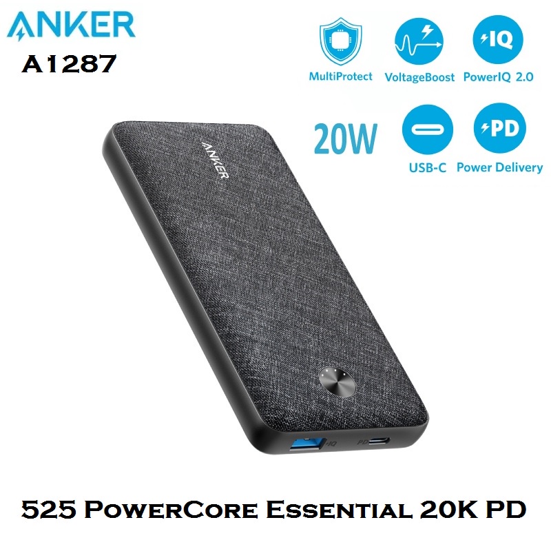 Jual ANKER A1287 - 525 PowerCore Essential 20K PD Powerbank Support PD ...