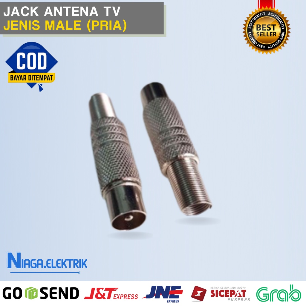 Jual Jack jek colokan antena televisi tv male bahan besi untuk antene ...