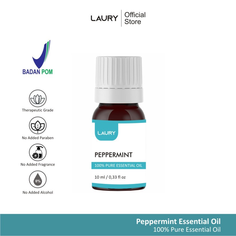 Jual Laury Peppermint Essential Oil BPOM 100% Murni Minyak Atsiri Esensial Aromaterapi Diffuser ...