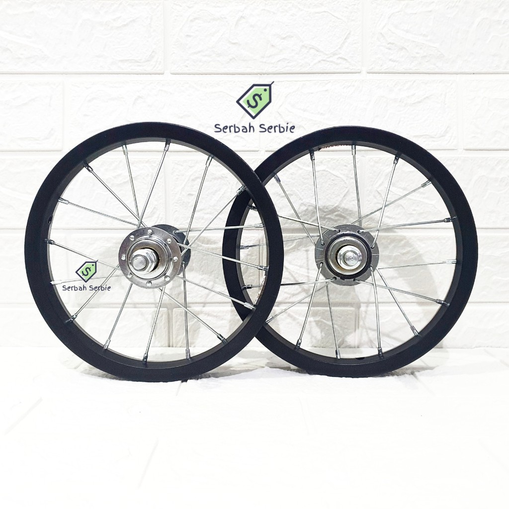 Jual VELG RIMS SEPEDA 12" HITAM TEBAL RODA 12 INCH ALLOY WHEELS SET ...