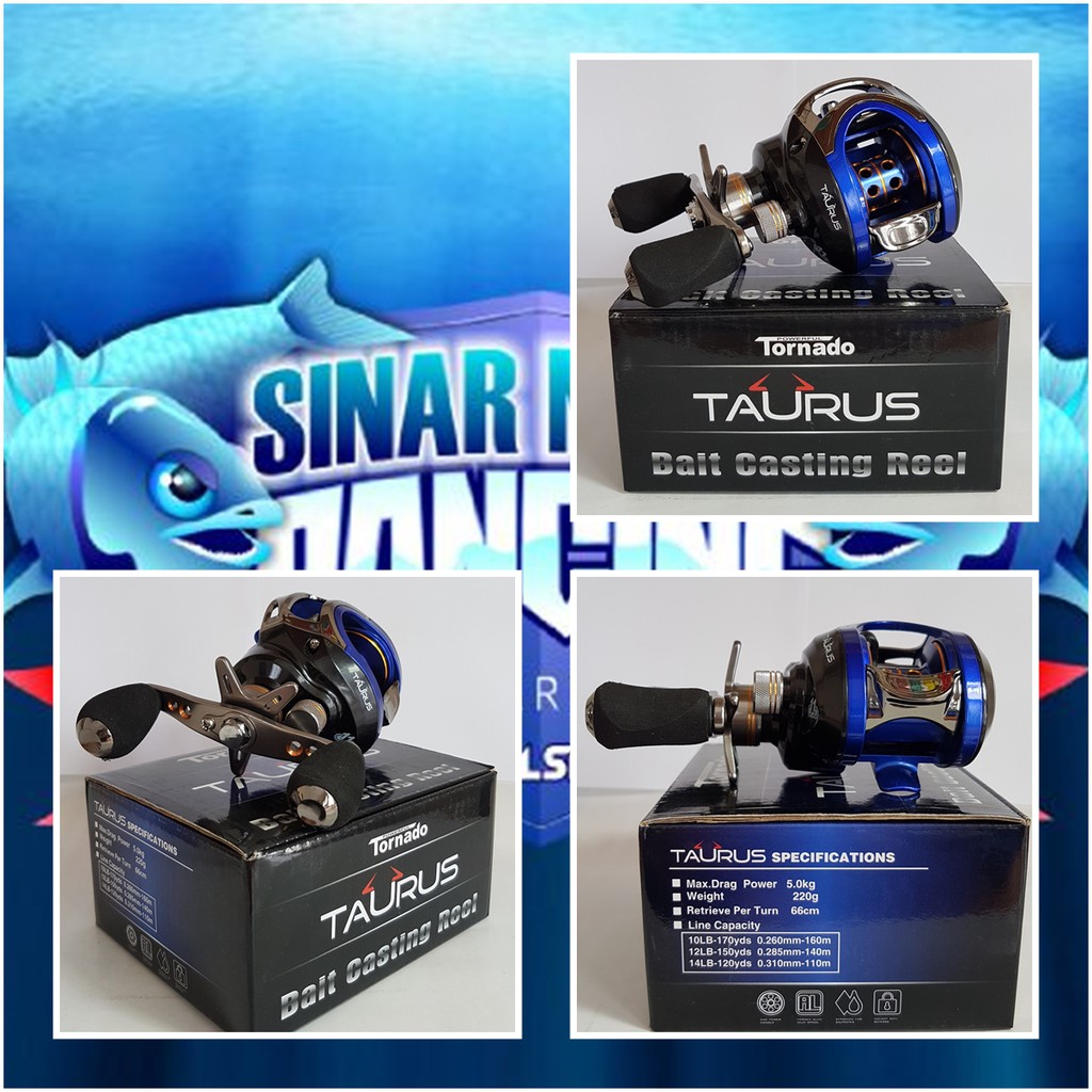 Jual Reel Bait Casting TORNADO TAURUS Max Drag 5.0KG | Shopee Indonesia